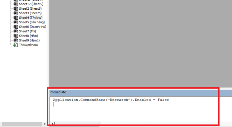 Cách tắt/bật Research trong Excel siêu nhanh với VBA