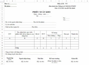 Tải các mẫu phiếu xuất kho excel đầy đủ, chính xác nhất